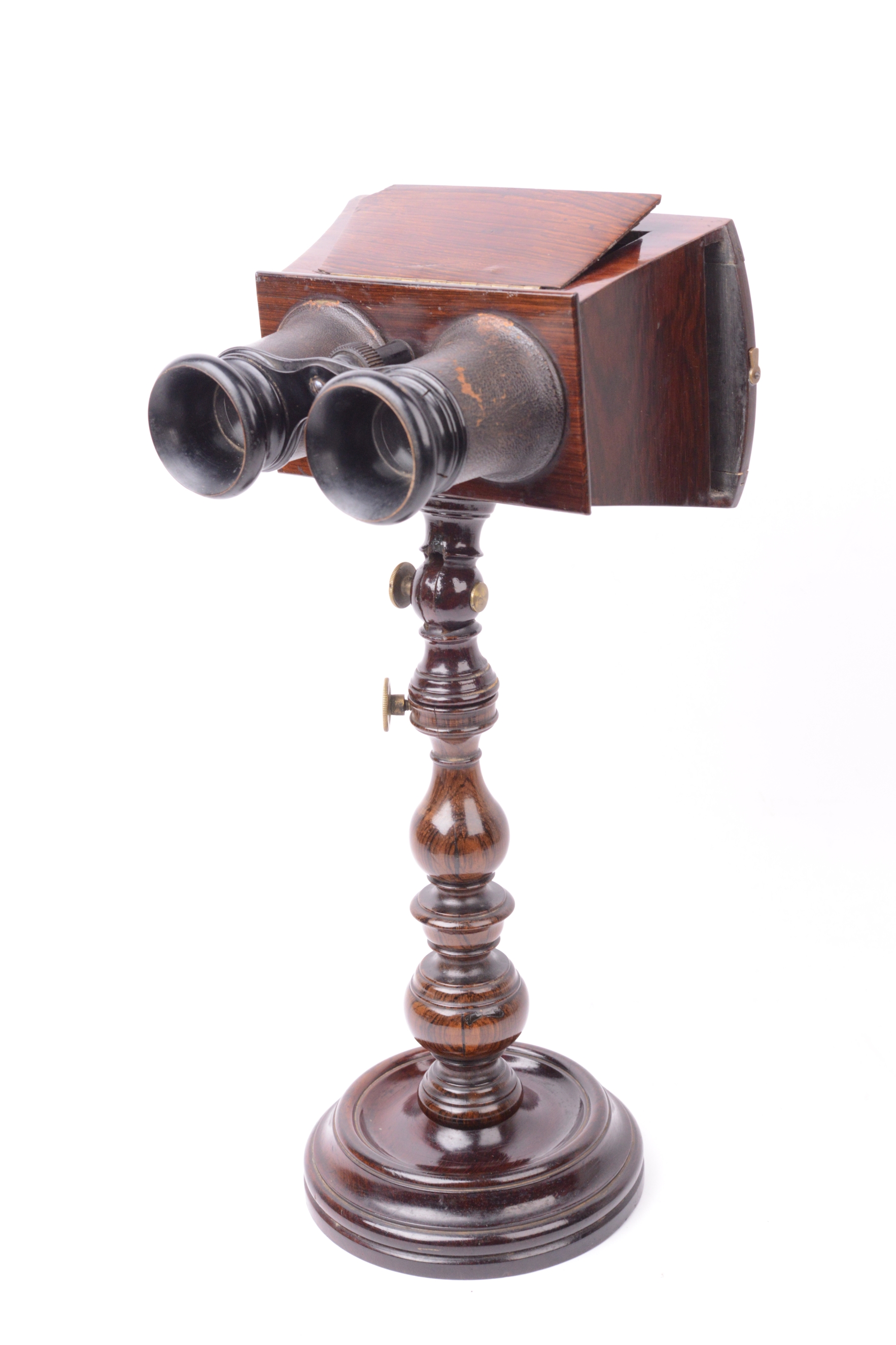 Stéréoscope sur pied en bois tourné - Antiq Photo