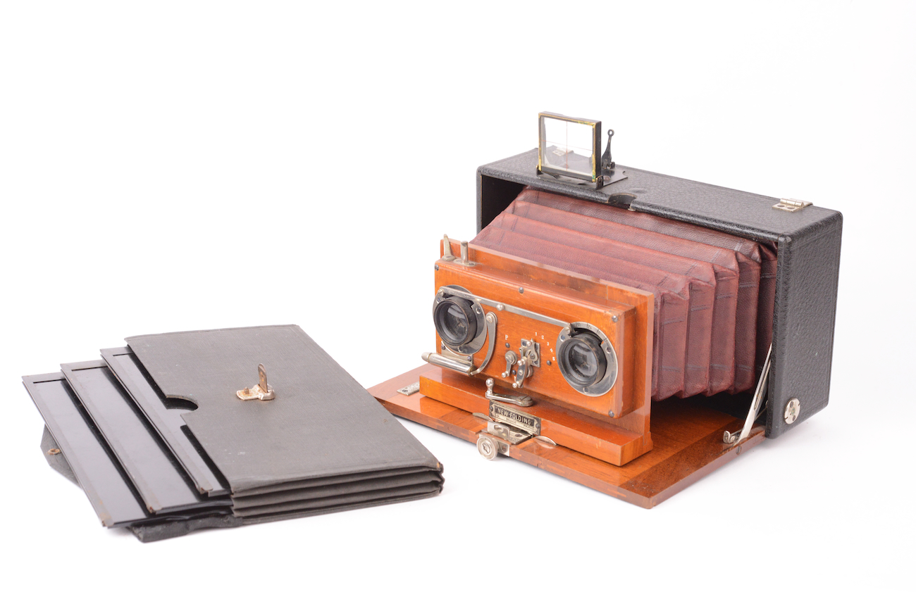 Appareil photographique stéréoscopique NEW FOLDING Camera - Antiq Photo